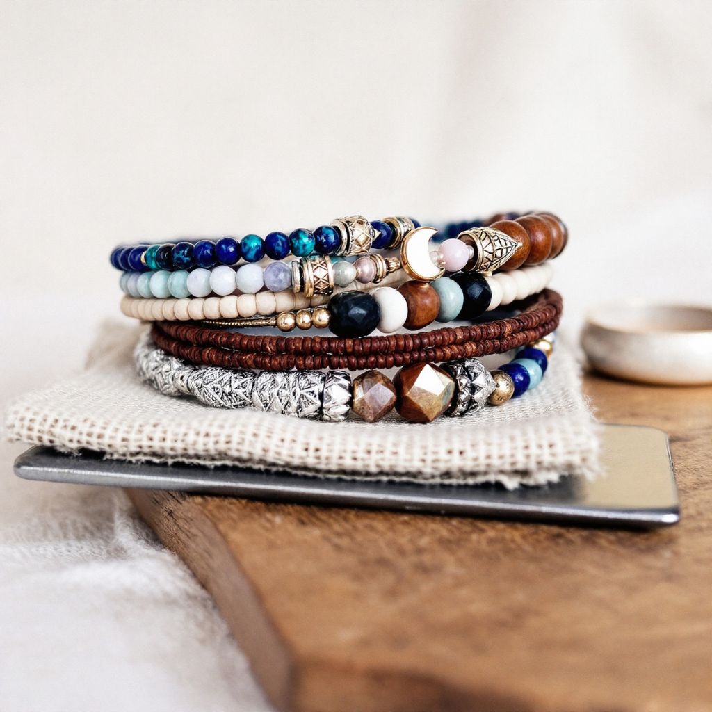Mystical Boho Bracelet Stacks – Charm & Earthy Vibes