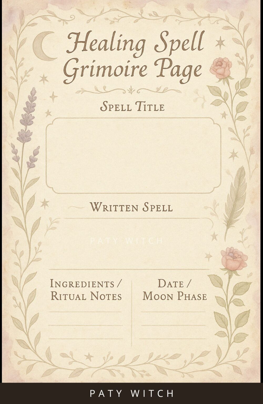 Create Your Own Healing Spell Grimoire Page (Free Printable)