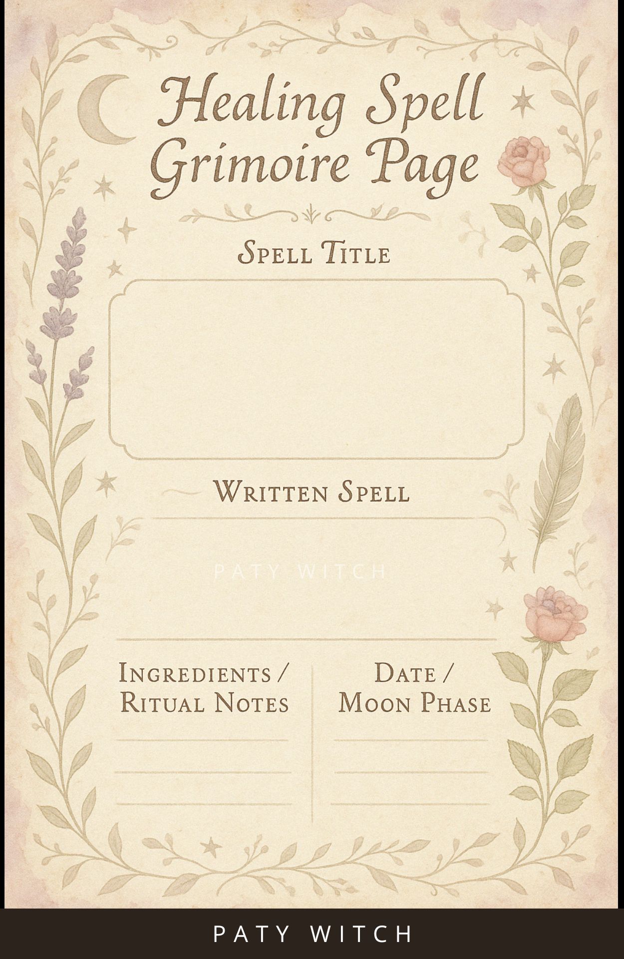 Create Your Own Healing Spell Grimoire Page (Free Printable)
